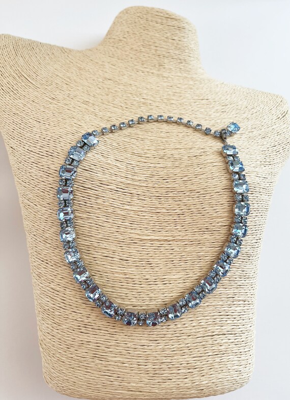FENICHEL Rhinestone Necklace/FENICHEL Light BLUE Emer… - Gem