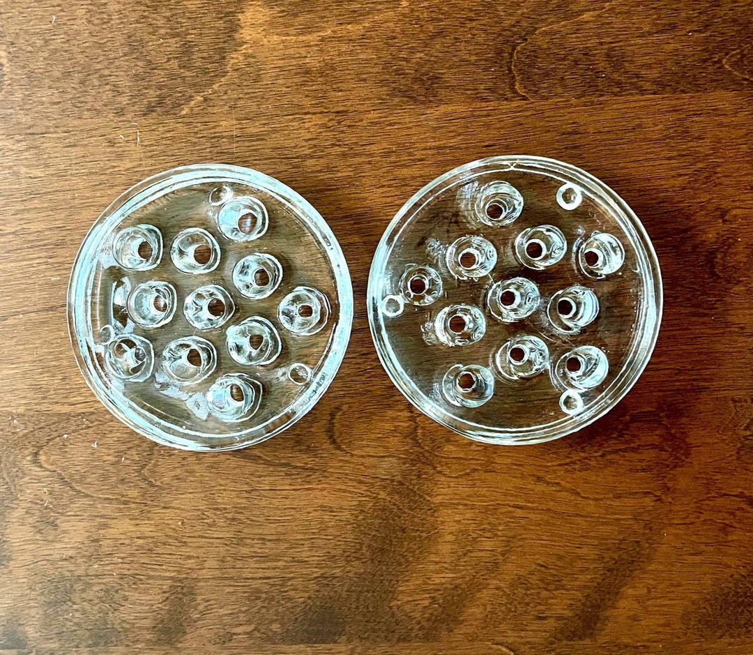 Vintage Clear Glass Flower Frogs - Set of 2 - Floral Arrangement - Etsy