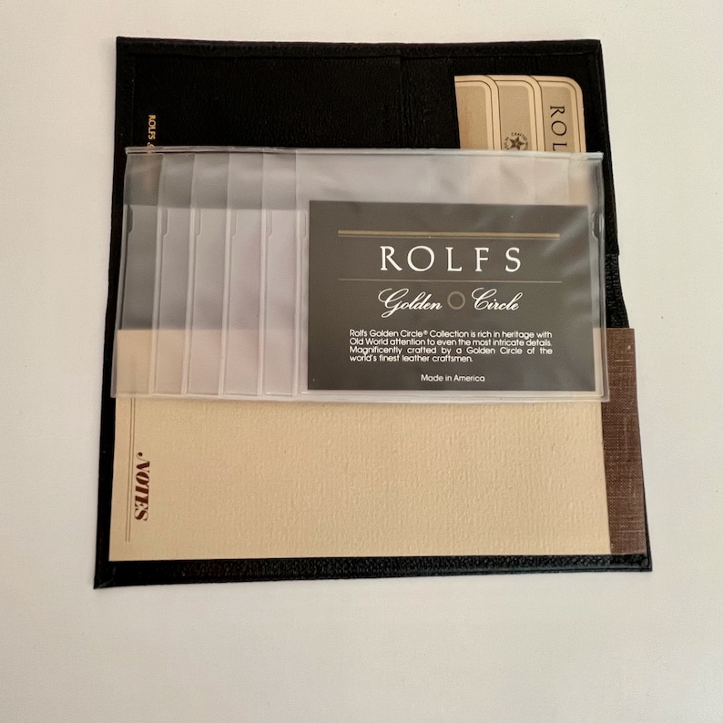 Vintage ROLFS Black Leather Pocket Secretary - Golden Circle Collection ...