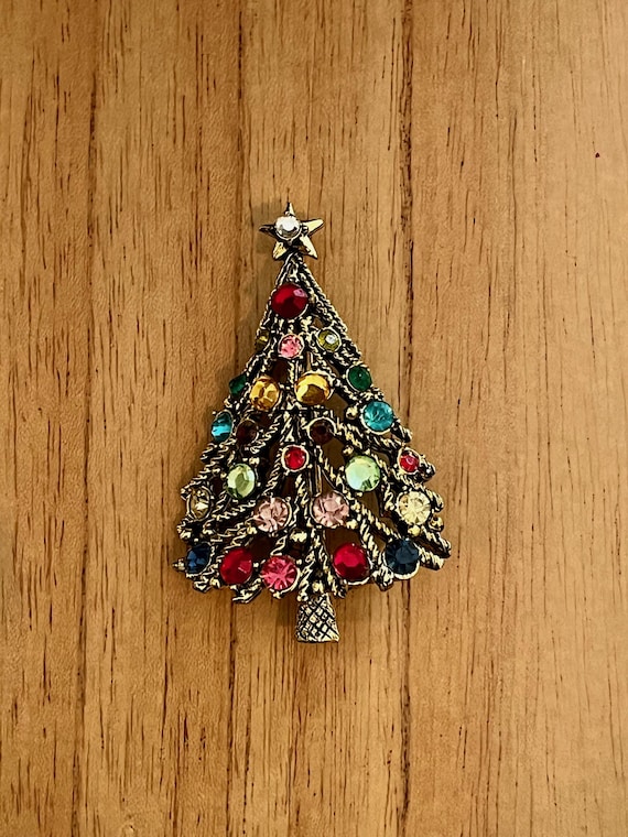 Hollycraft Christmas Tree Pin, Vintage Hollycraft Tre… - Gem