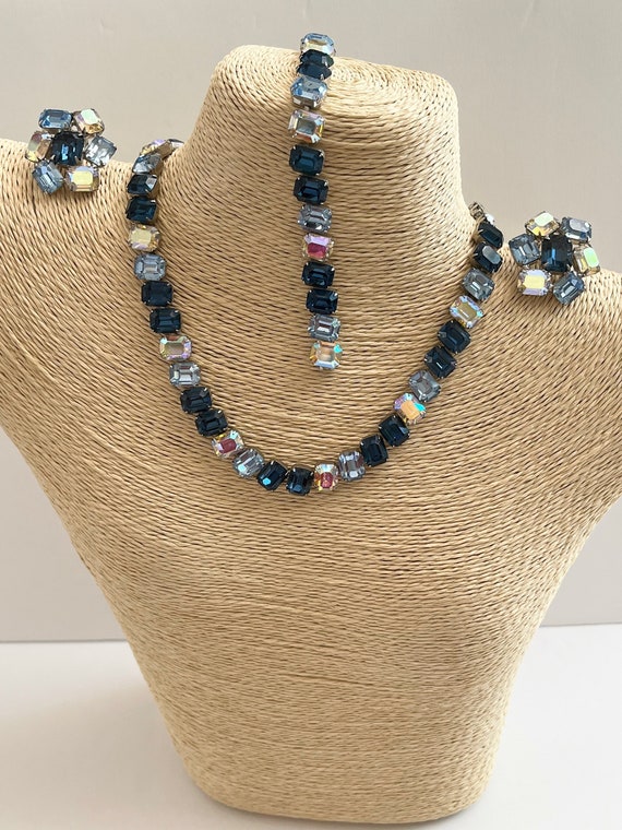 FENICHEL Rhinestone Necklace Bracelet and Earrings/FE… - Gem