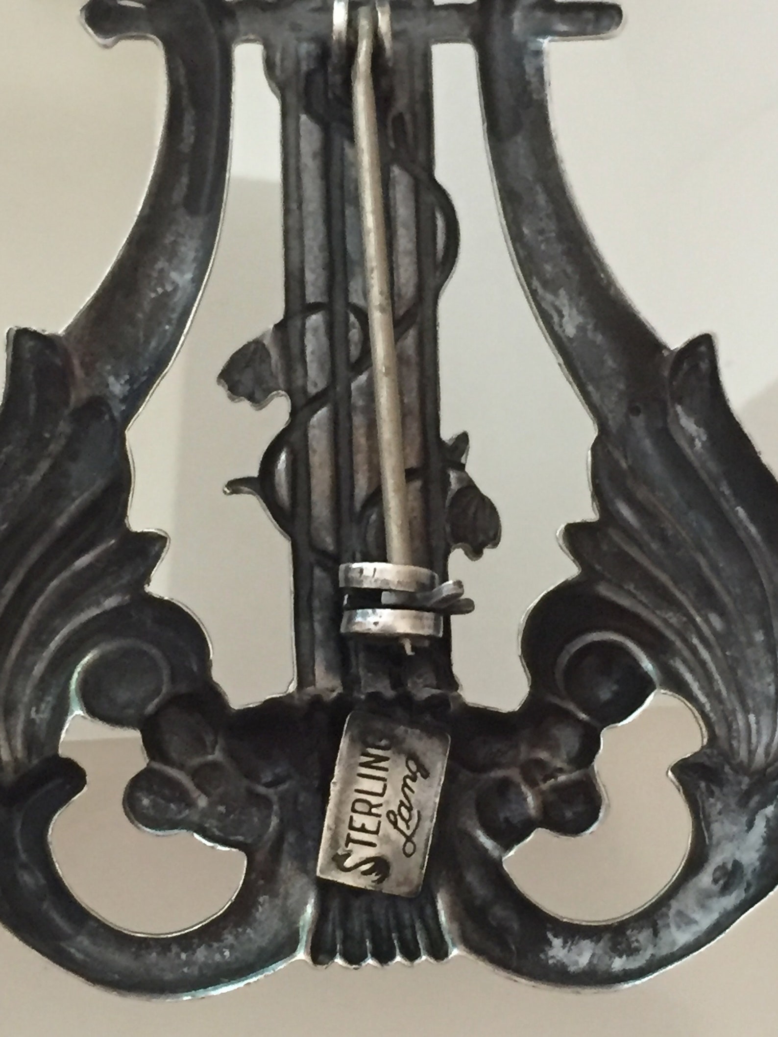 Lang Sterling Silver LYRE HARP Pin/sterling LYRE Pin/sterling | Etsy