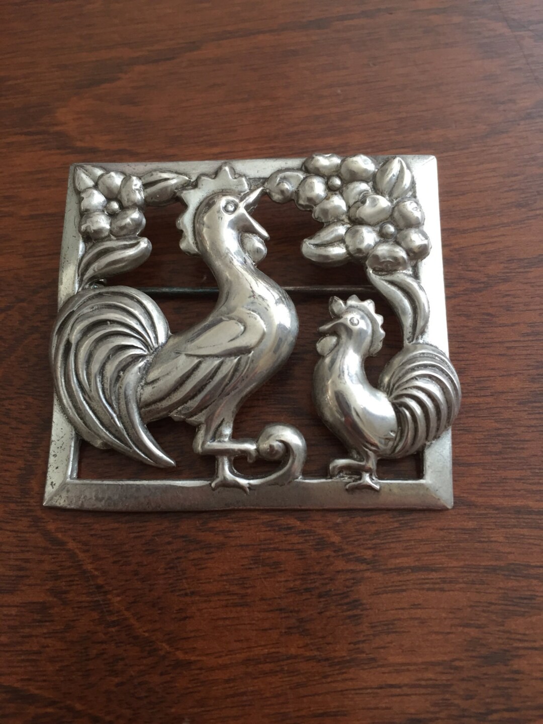 Coro Sterling Rooster Pin, Coro Sterling Chicken Pin, Sterling Craft by ...