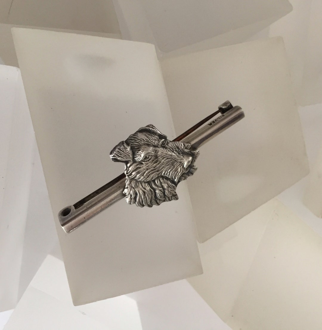 Sterling Silver Scottie Dog Pin/scottie Dog Bar Pin/scottie Scotty Dog ...