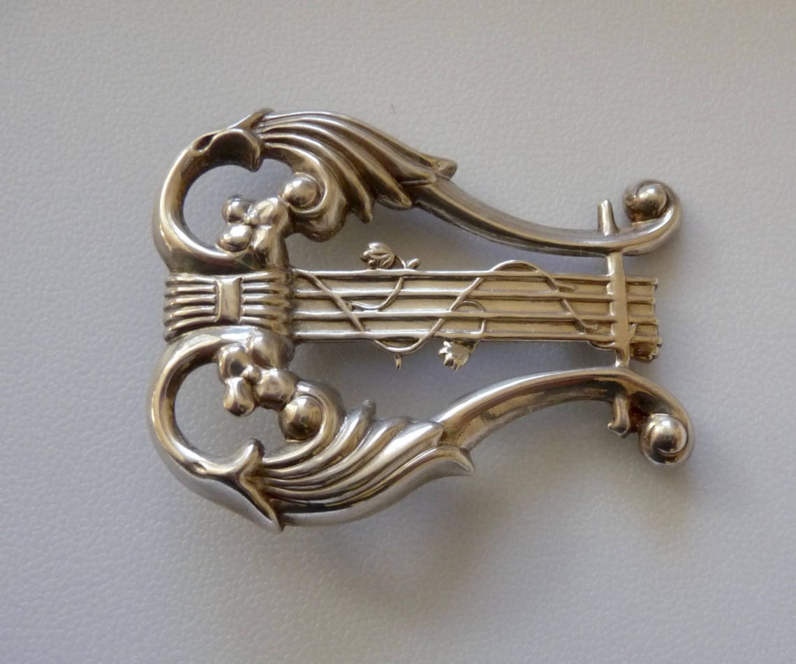 Lang Sterling Silver LYRE HARP Pin/sterling LYRE Pin/sterling - Etsy