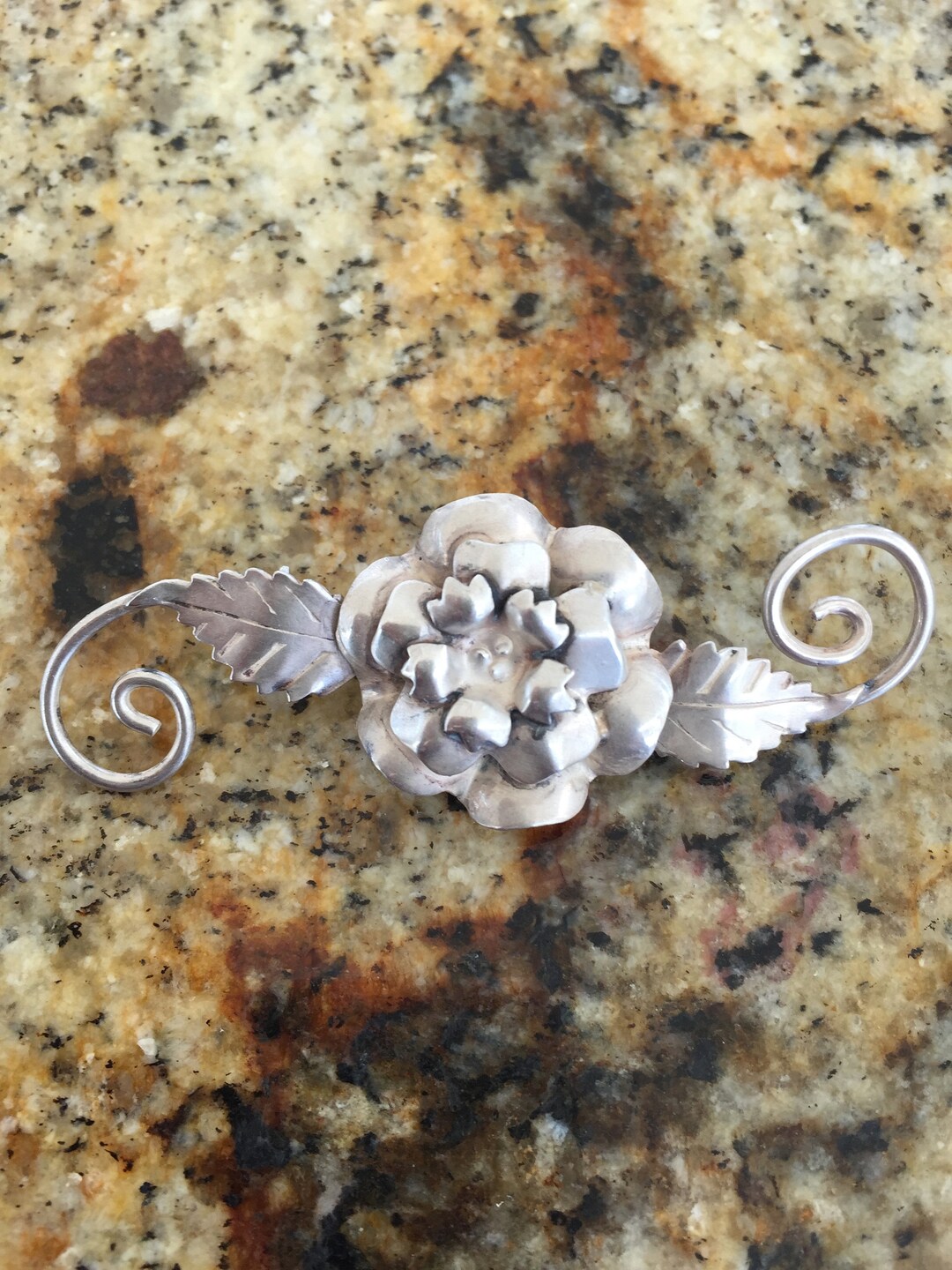 Sterling Silver Pin/sterling Silver Flower Pin/sterling Silver Floral ...
