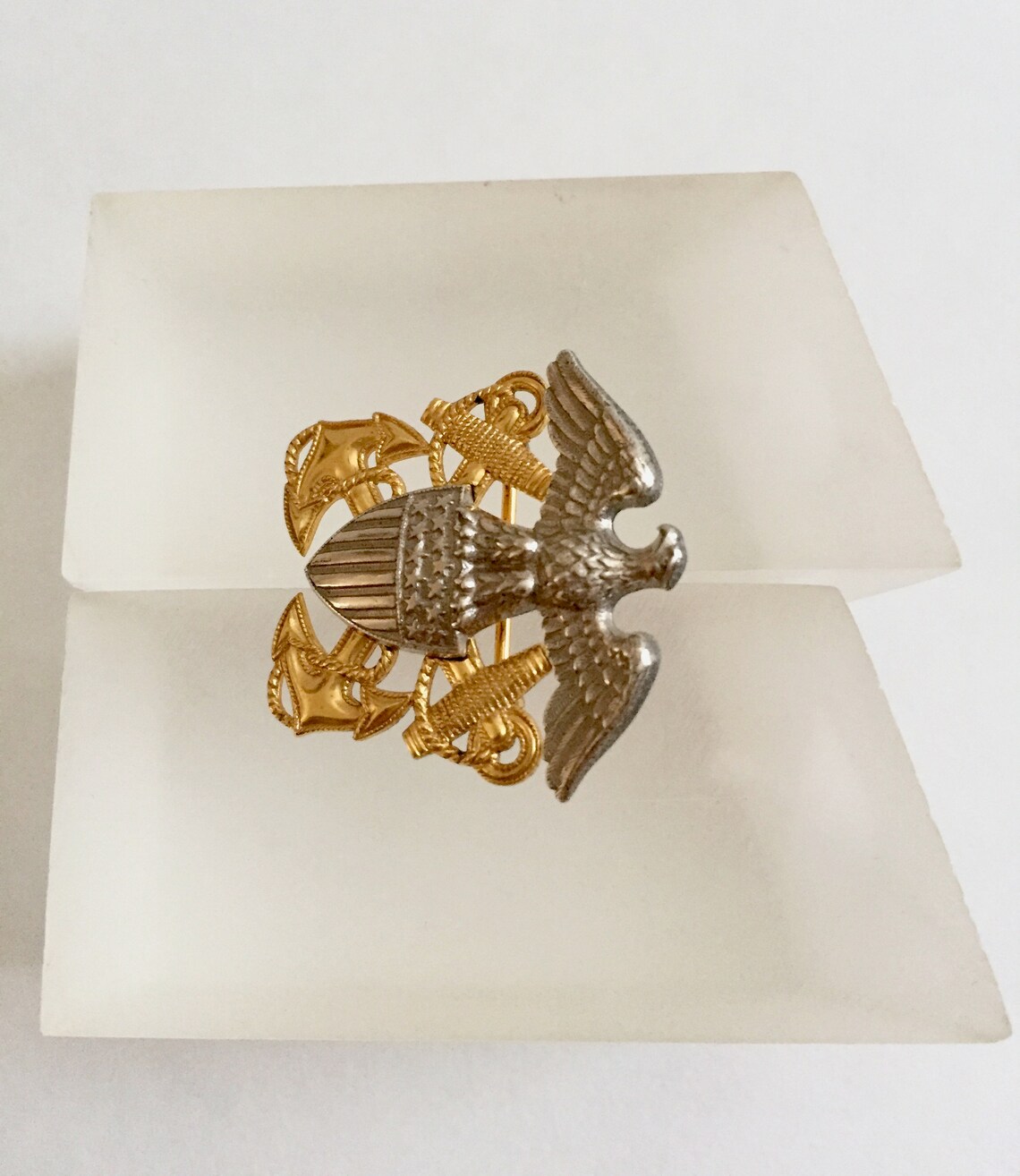 GEMSCO Sterling Navy Eagle Shield Crossed Anchors Pin/usn | Etsy