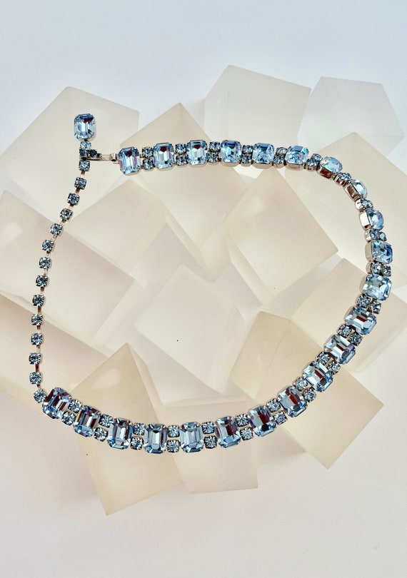 FENICHEL Rhinestone Necklace/FENICHEL Light BLUE Emer… - Gem