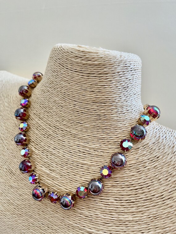 Fenichel Rhinestone Necklace/FENICHEL Red and Pink He… - Gem