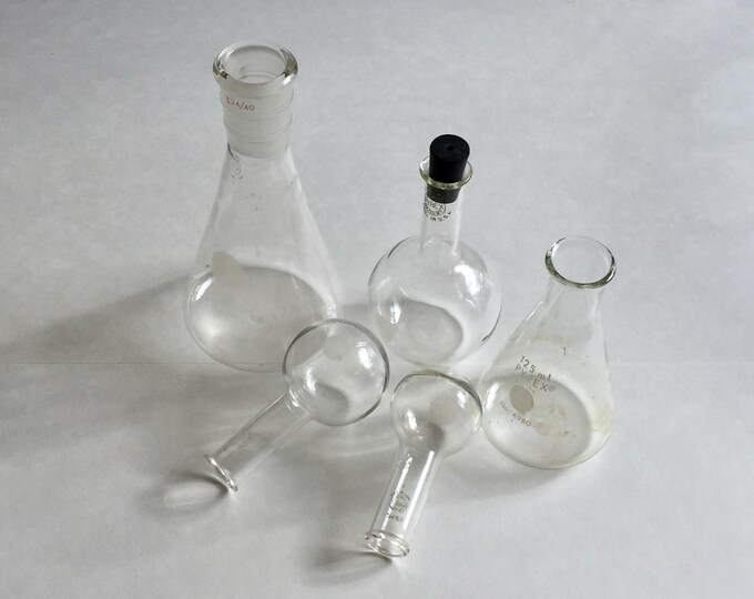 Vintage Clear Glass PYREX Beakers/vintage 125 Ml /25 Ml/ 50 Ml/ 250 Ml ...