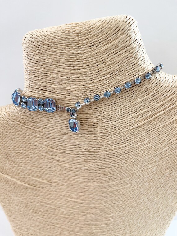 FENICHEL Rhinestone Necklace/FENICHEL Light BLUE Emer… - Gem