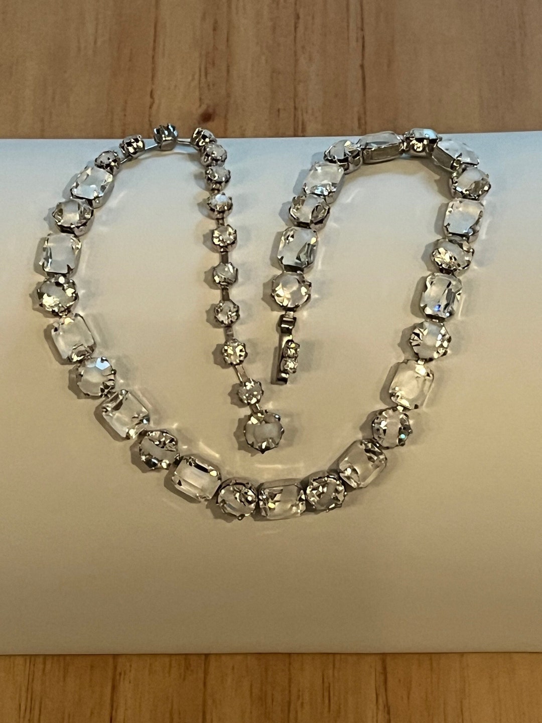Vintage FENICHEL Crystal Givre Rhinestone Necklace, Signed - Etsy