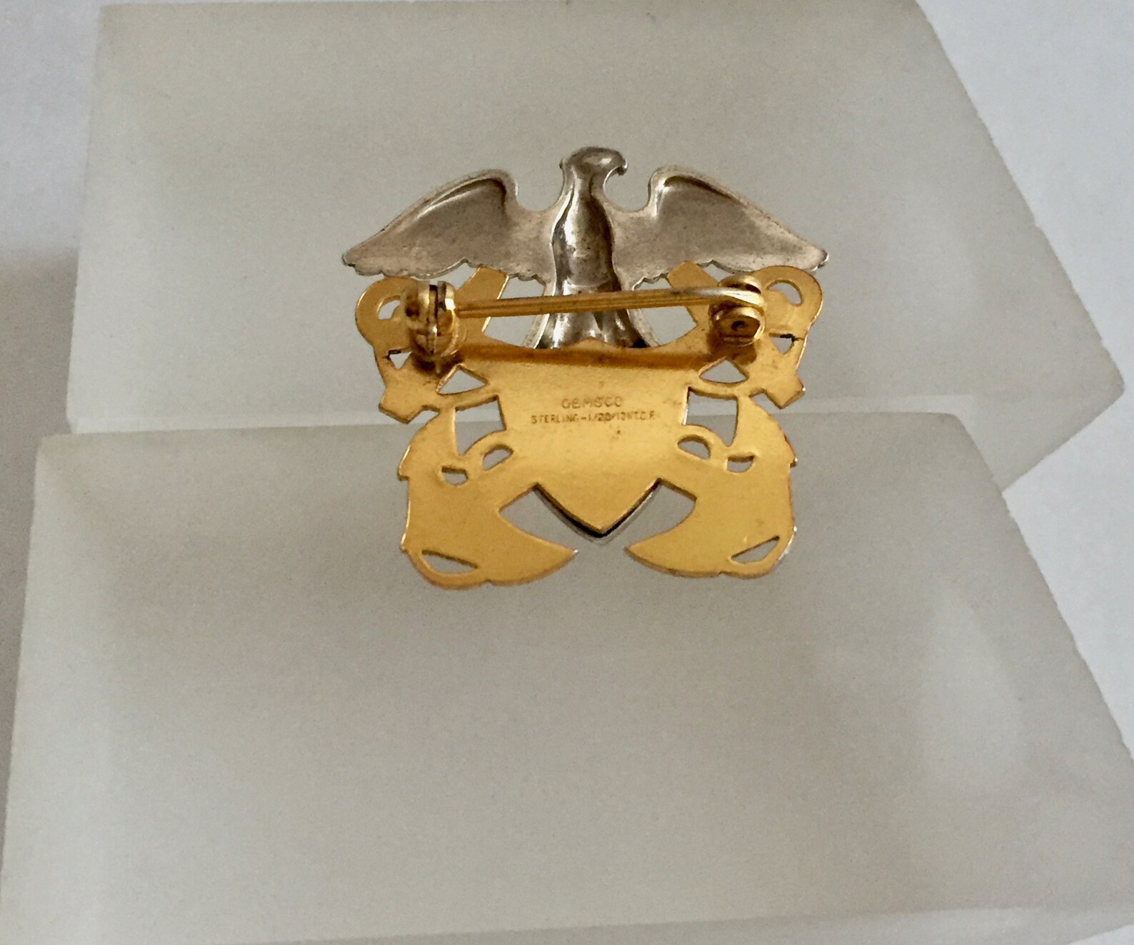 GEMSCO Sterling Navy Eagle Shield Crossed Anchors Pin/usn - Etsy