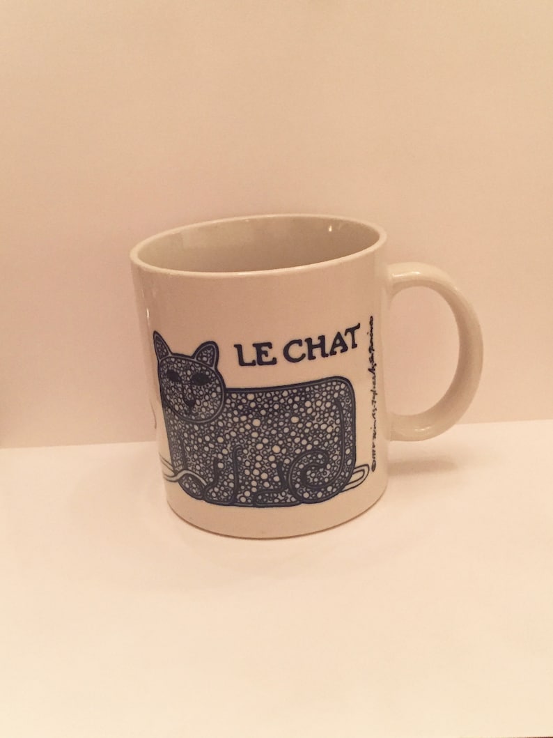 Taylor and Ng Coffee Mug/1978 BLUE LE CHAT Mug/vintage Le Chat - Etsy