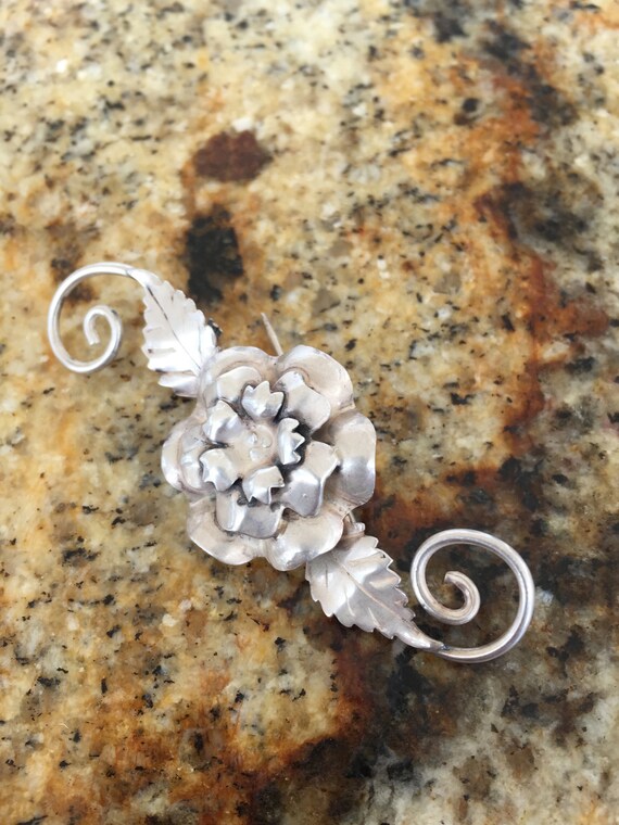 Sterling Silver Pin/Sterling Silver Flower Pin/Sterli… - Gem