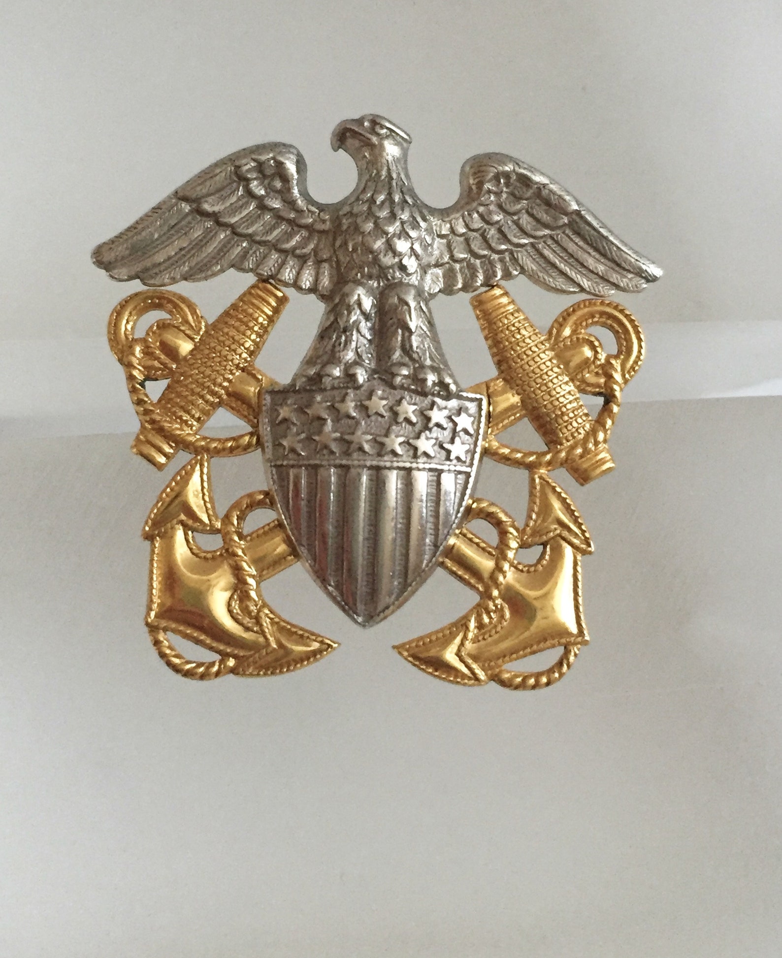 GEMSCO Sterling Navy Eagle Shield Crossed Anchors Pin/usn | Etsy