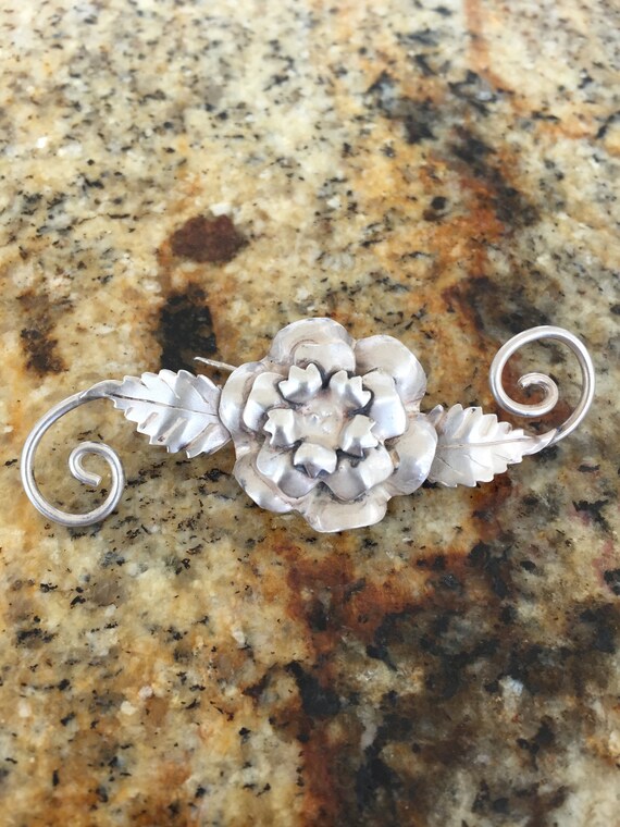 Sterling Silver Pin/Sterling Silver Flower Pin/Sterli… - Gem