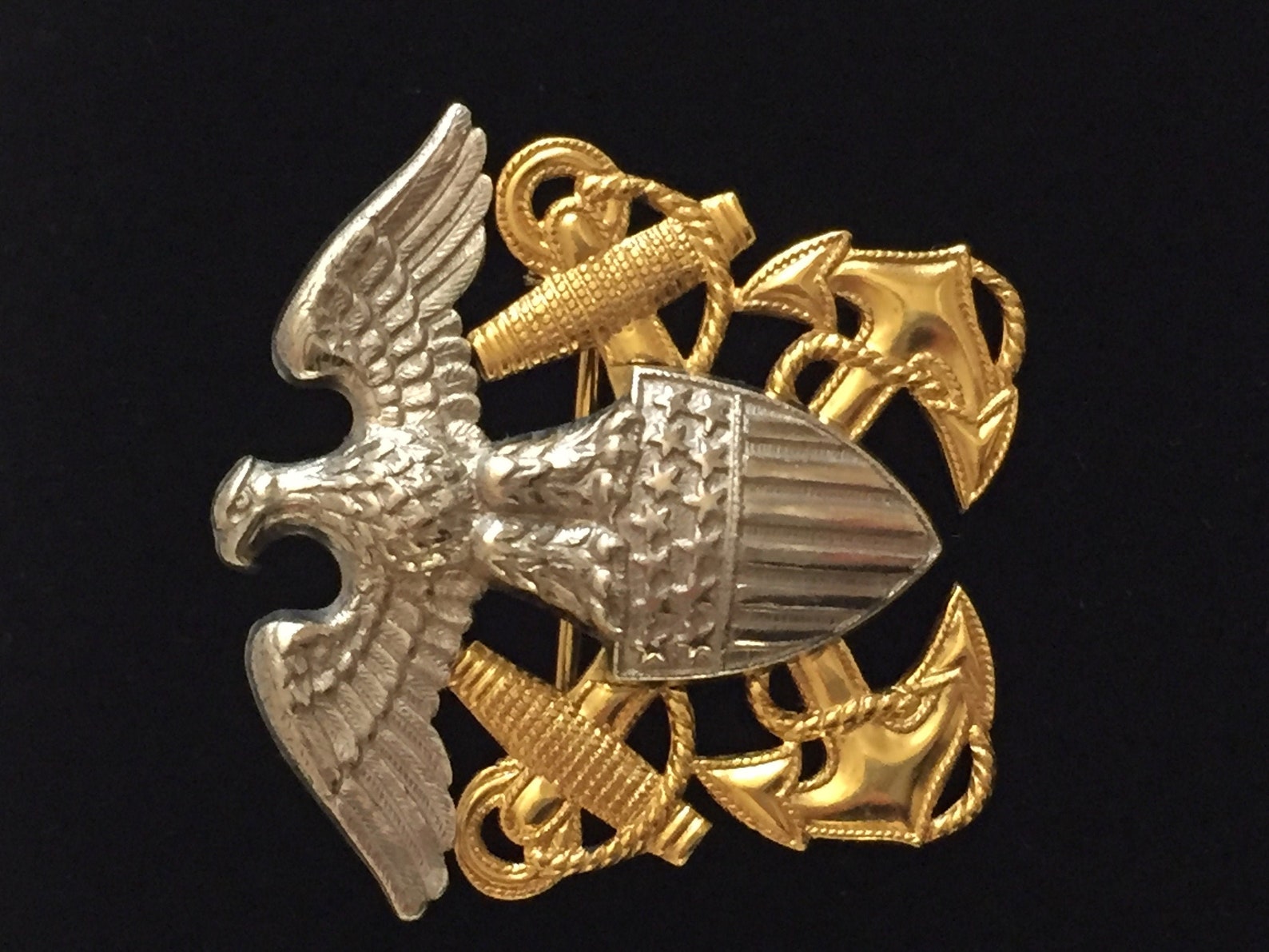 GEMSCO Sterling Navy Eagle Shield Crossed Anchors Pin/usn | Etsy