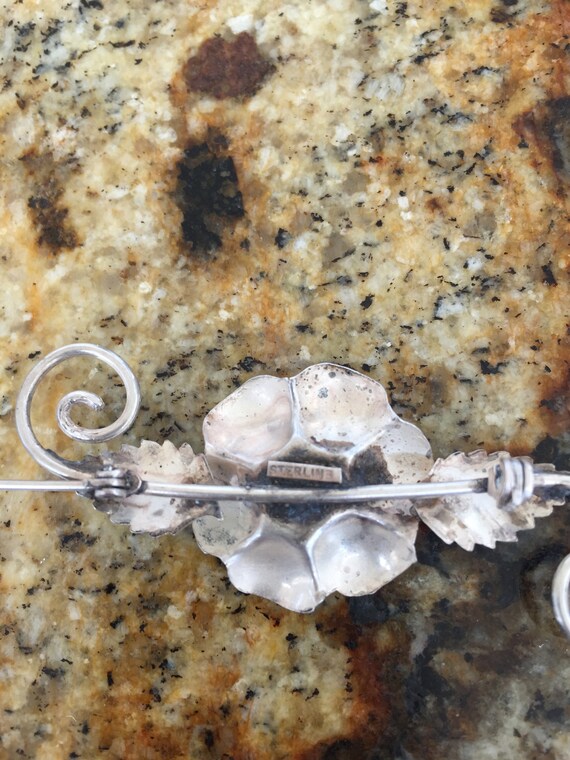 Sterling Silver Pin/Sterling Silver Flower Pin/Sterli… - Gem