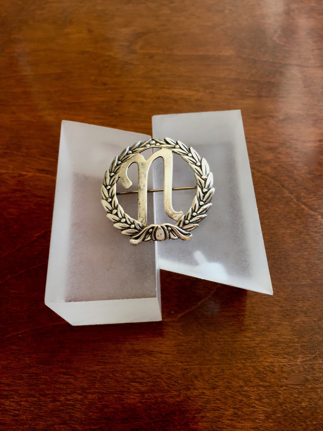 Vintage Monogram Initial N Pin/sterling Silver Initial N Pin/sterling ...