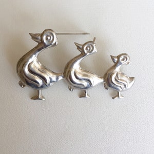 Vintage Sterling Duck Pin/vintage Sterling Silver Ducks Pin/sterling ...