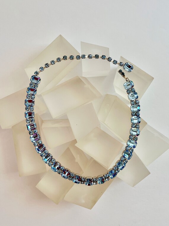 FENICHEL Rhinestone Necklace/FENICHEL Light BLUE Emer… - Gem