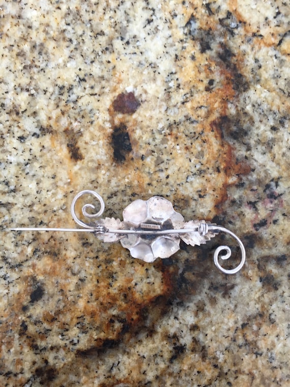 Sterling Silver Pin/Sterling Silver Flower Pin/Sterli… - Gem