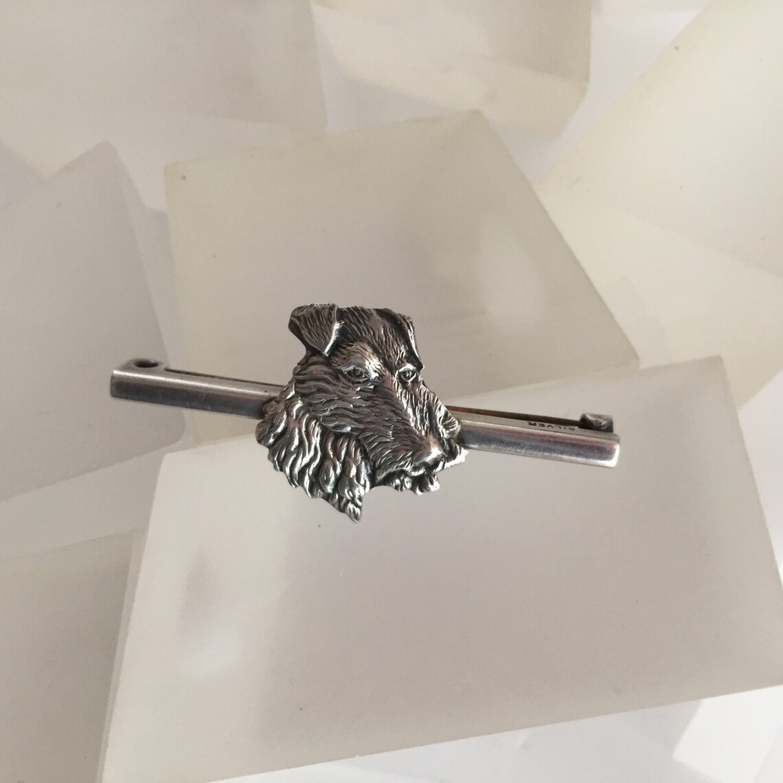 Sterling Silver Scottie Dog Pin/scottie Dog Bar Pin/scottie Scotty Dog ...
