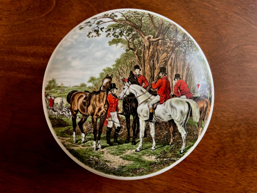Hunt Scene Trinket Box/hunting Scene Lidded Trinket Box/made in England ...