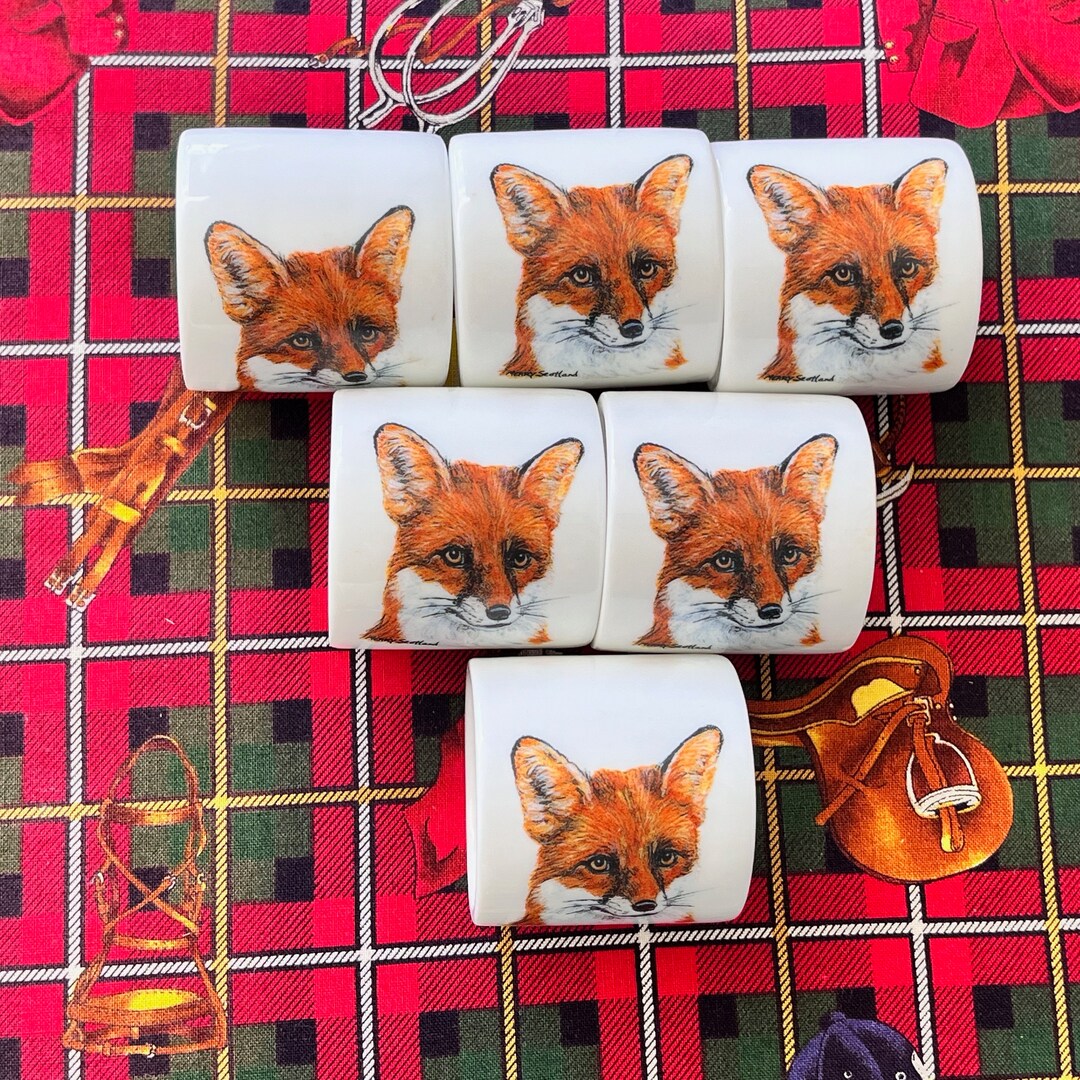Fox Hunting/vintage FOX Head Napkin Rings/fox Napkin Rings Set of 6 ...