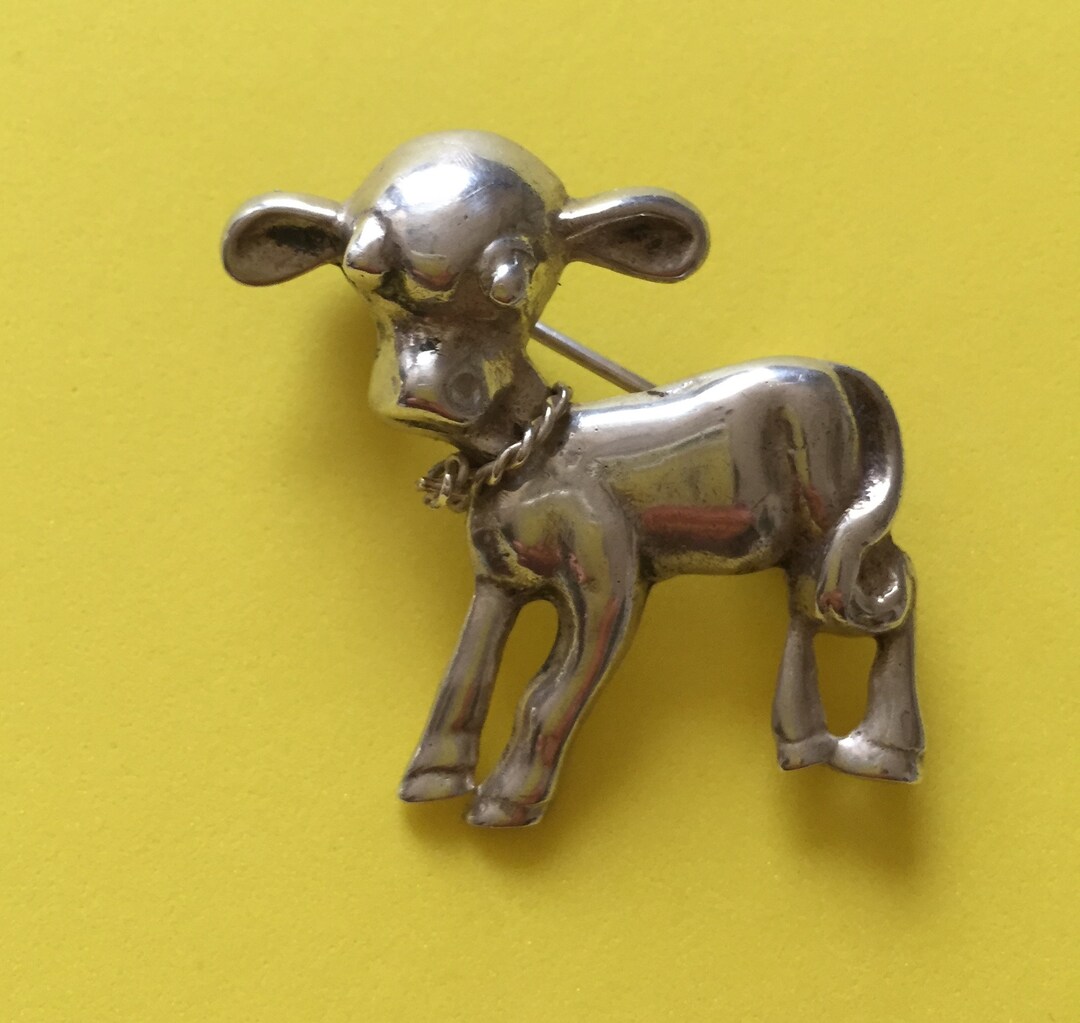 Vintage Sterling Lamb Pin/vintage Sterling Silver Lamb Pin/sterling ...