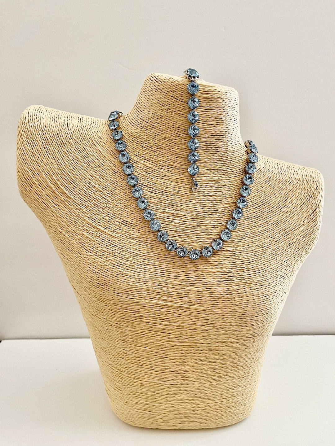 FENICHEL Rhinestone Necklace and Bracelet/fenichel Light Blue Headlight ...