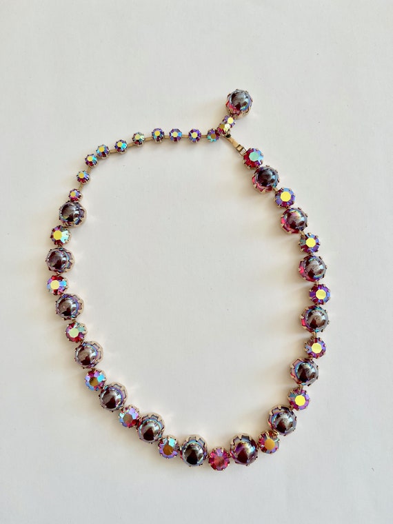 Fenichel Rhinestone Necklace/FENICHEL Red and Pink He… - Gem