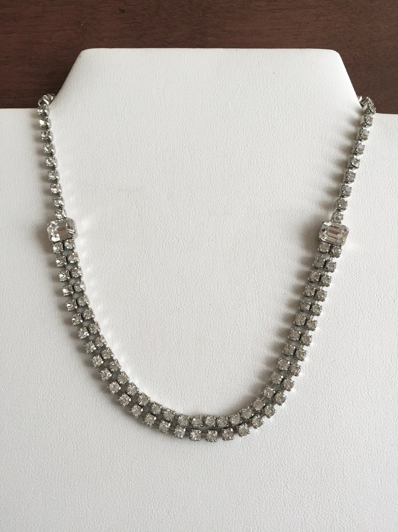 Weiss Rhinestone Necklace Weiss Clear Rhinestone Necklace - Etsy UK