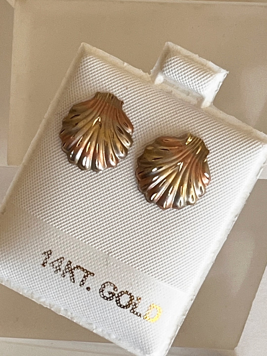 Vintage 14K Gold Clam Scallop Shell Earrings/14k Gold Scallop - Etsy