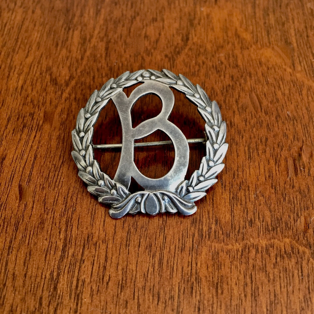 Sterling Silver Initial B Pin/sterling Silver Initial - Etsy