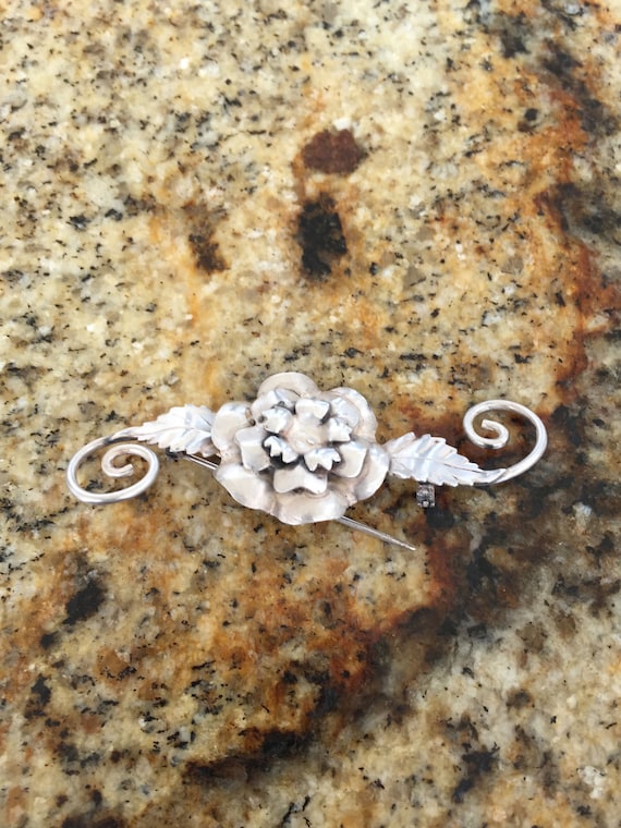 Sterling Silver Pin/Sterling Silver Flower Pin/Sterli… - Gem