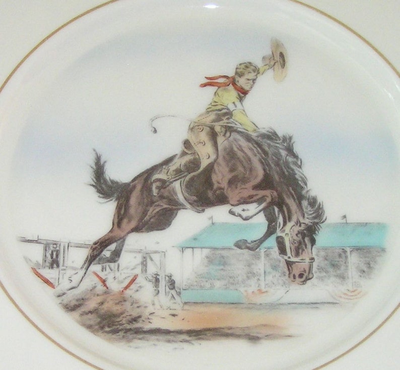 Sam Savitt Rodeo Plate, Collectible Sam Savitt Horse Plate, Delano ...