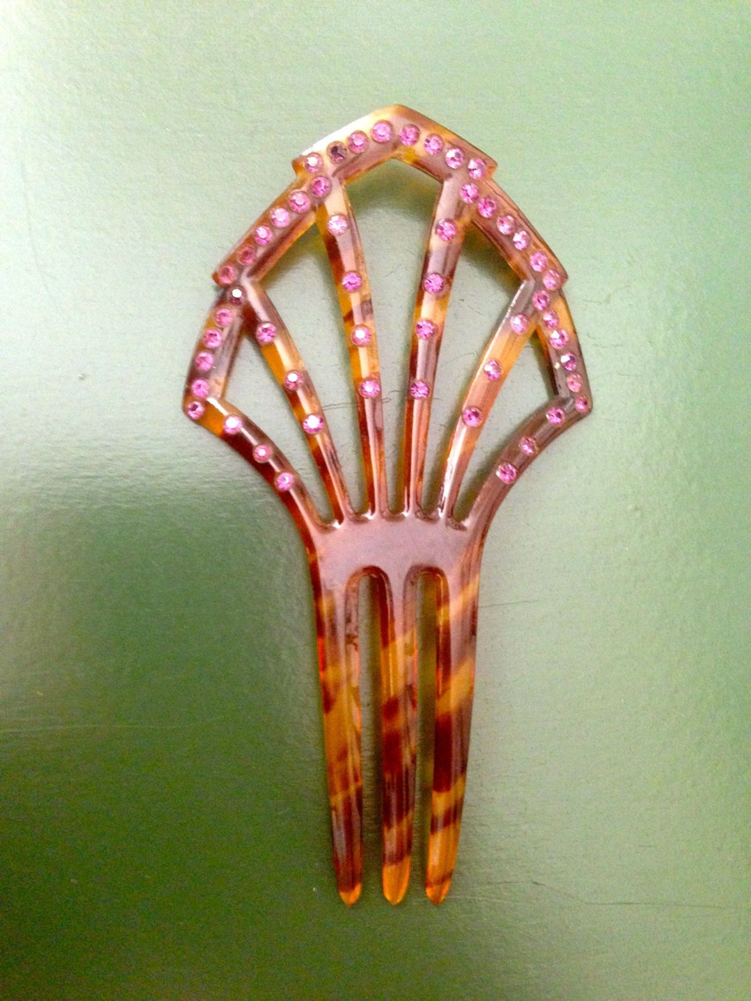 Vintage Faux Tortoise Hair Comb, Vintage Hair Comb, Art Deco Faux ...