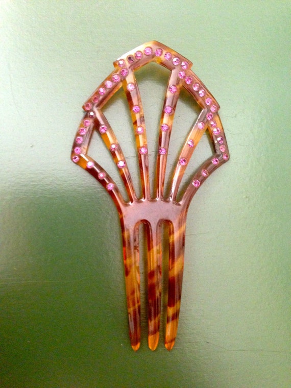 Vintage faux tortoise hair - Gem