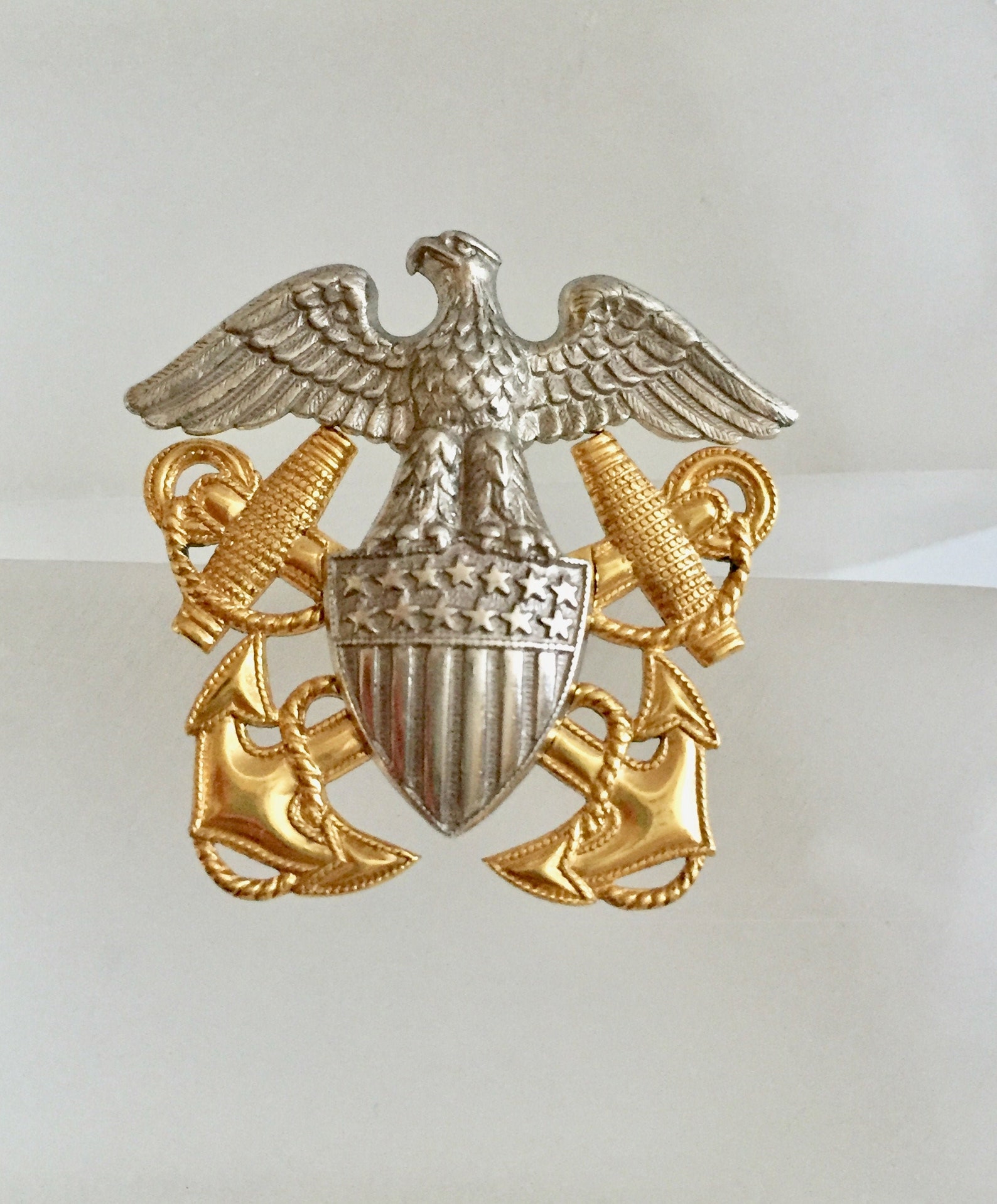 GEMSCO Sterling Navy Eagle Shield Crossed Anchors Pin/usn | Etsy
