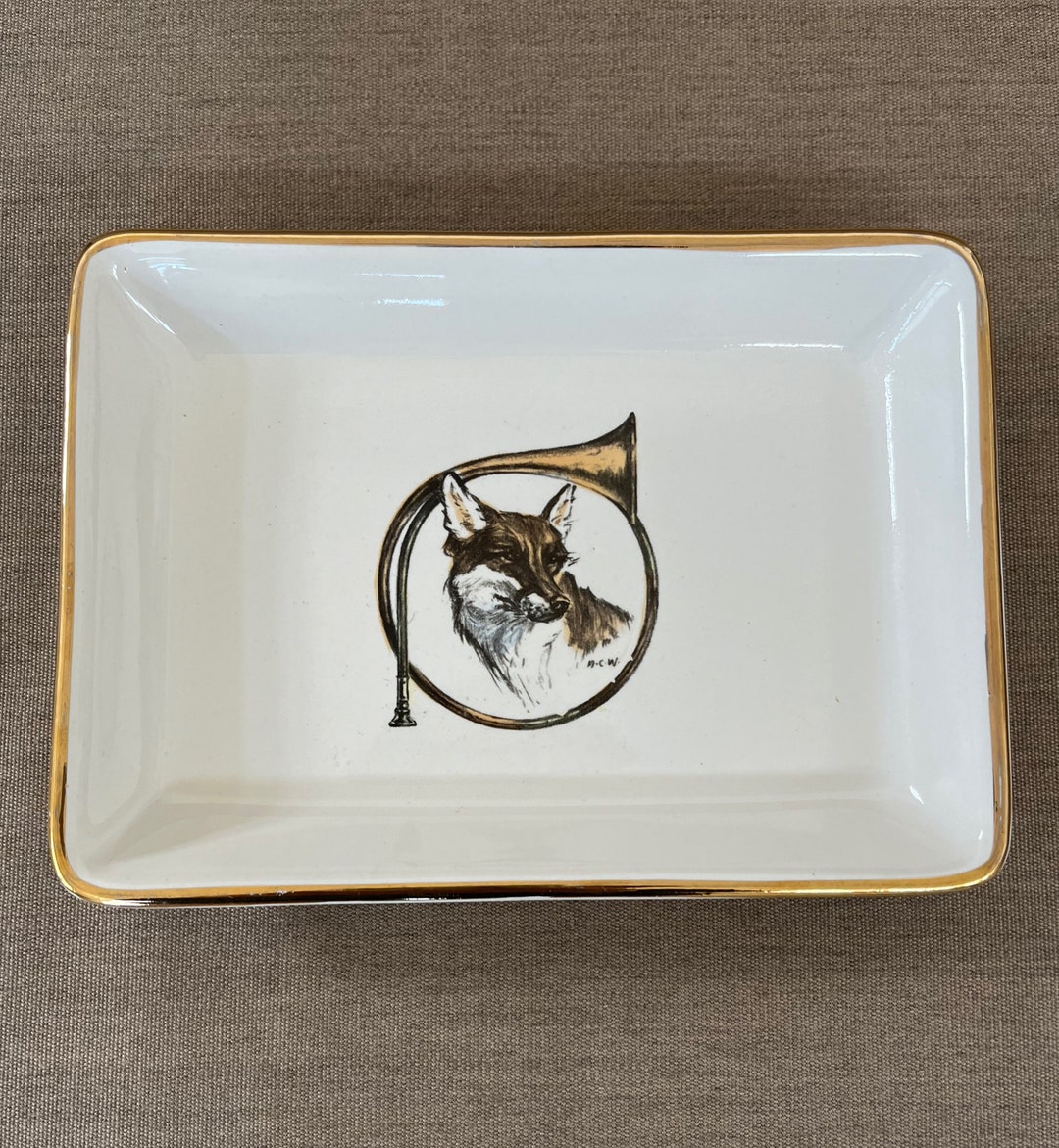 M C Weiler Fox Hunting Tray/vintage M C Weiler FOX Tray/delano Studios ...