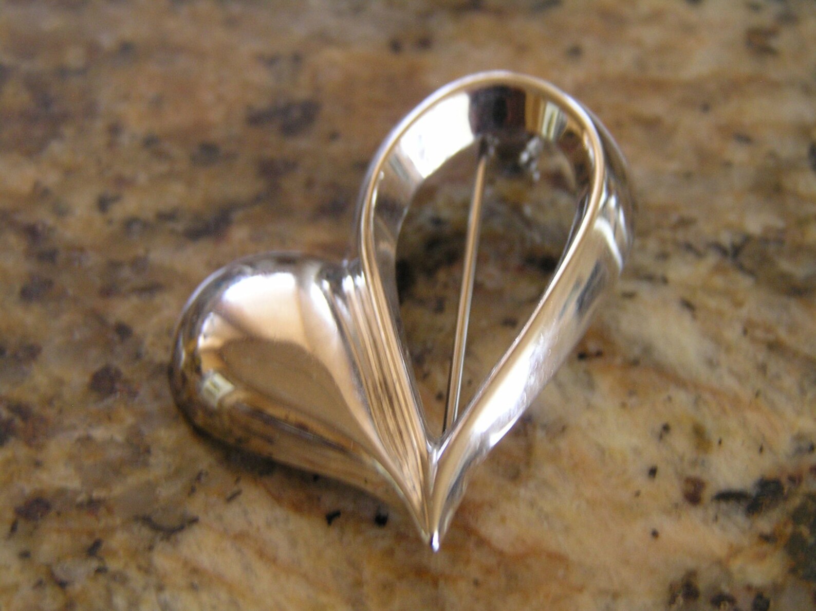 Sterling Silver Heart Pin/beau Sterling Pierced Heart Pin/silver Beau ...