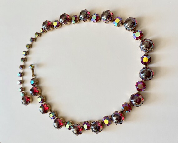 Fenichel Rhinestone Necklace/FENICHEL Red and Pink He… - Gem