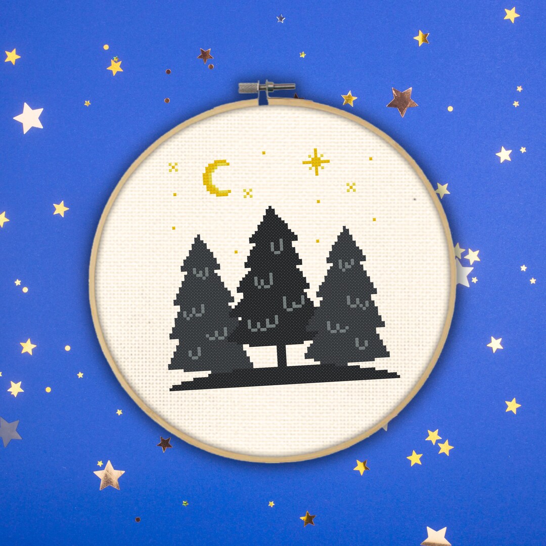 Silhouette Trees PDF Cross Stitch Pattern Needlecraft - Instant ...