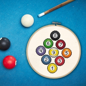 9 Ball PDF Cross Stitch Pattern Needlecraft - Instant Download - Modern ...