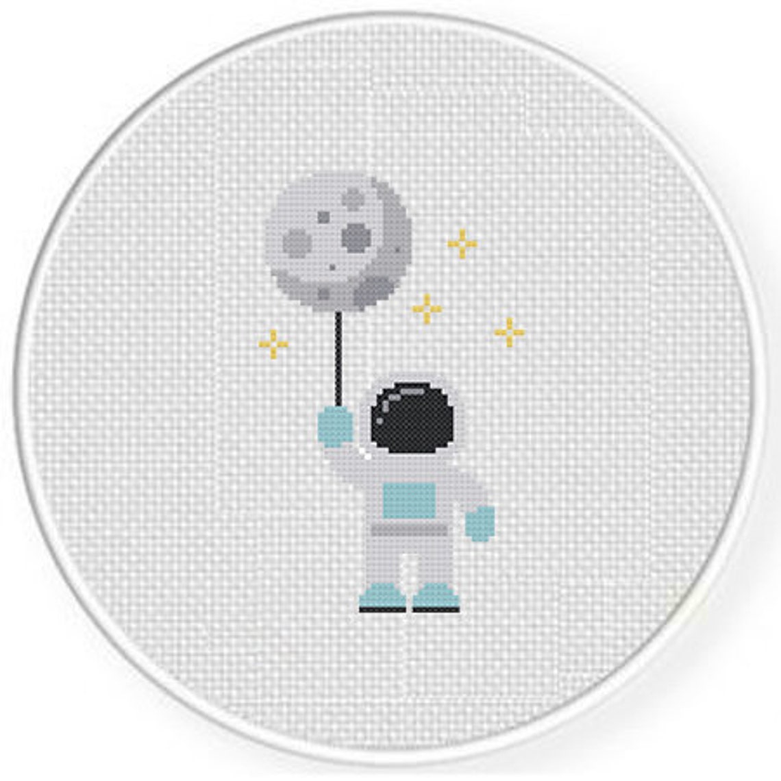 Spaceman Moon Balloon PDF Cross Stitch Pattern Needlecraft - Etsy