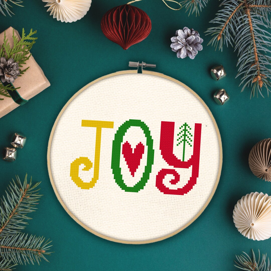 JOY PDF Cross Stitch Pattern Needlecraft - Instant Download - Modern ...