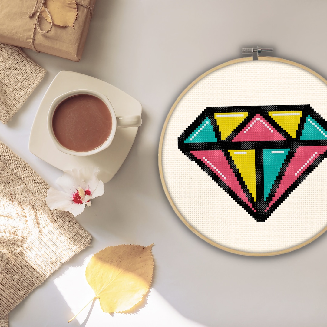 Colorful Diamond PDF Cross Stitch Pattern Needlecraft - Instant ...