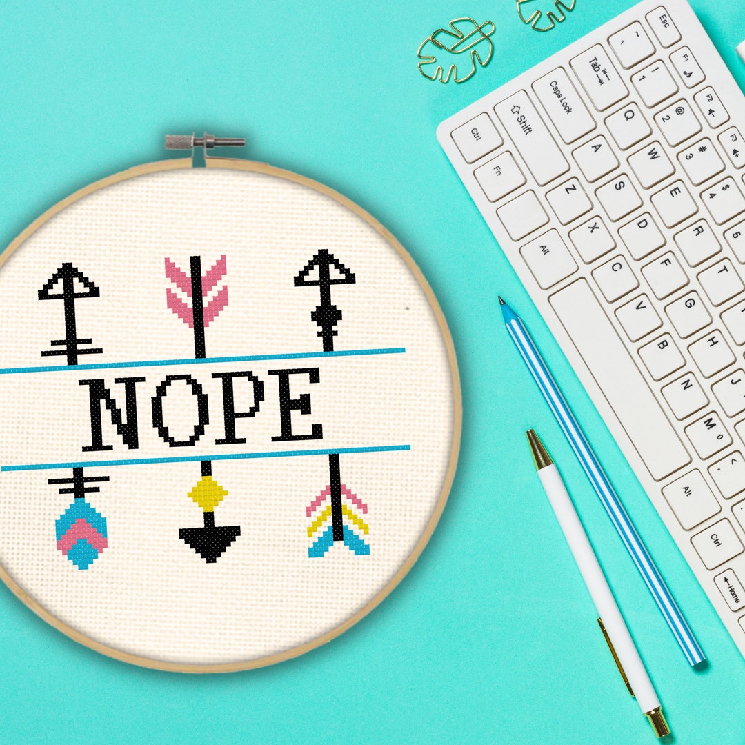 Nope PDF Cross Stitch Pattern Needlecraft - Instant Download - Modern ...